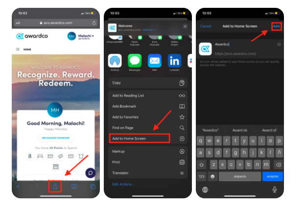 Awardco's Progressive Web Application (PWA)