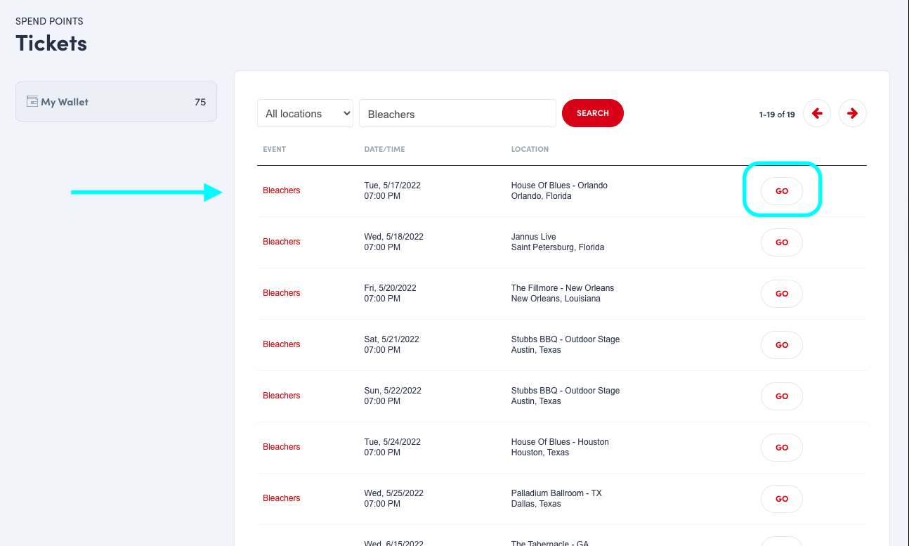 Redeeming Event Tickets