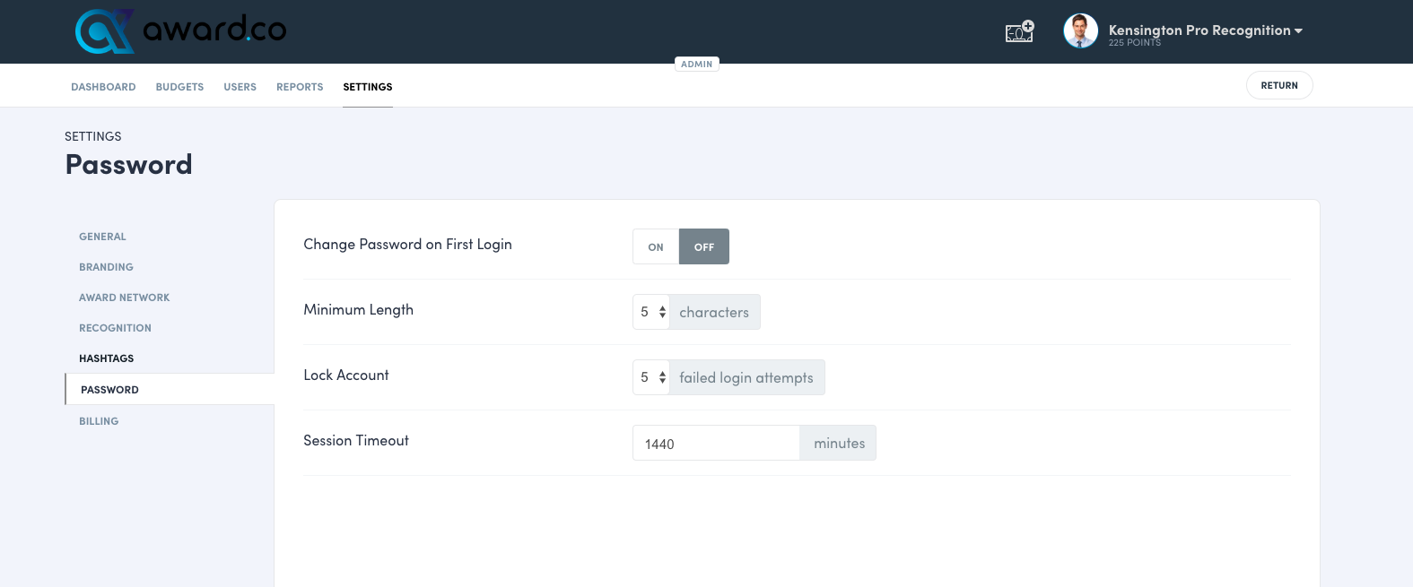 Change Session Timeout Settings Change Session Timeout Settings