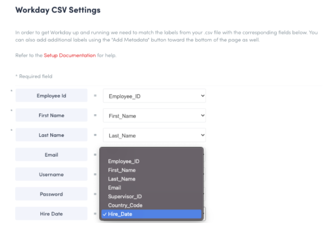 Integration with Workday
