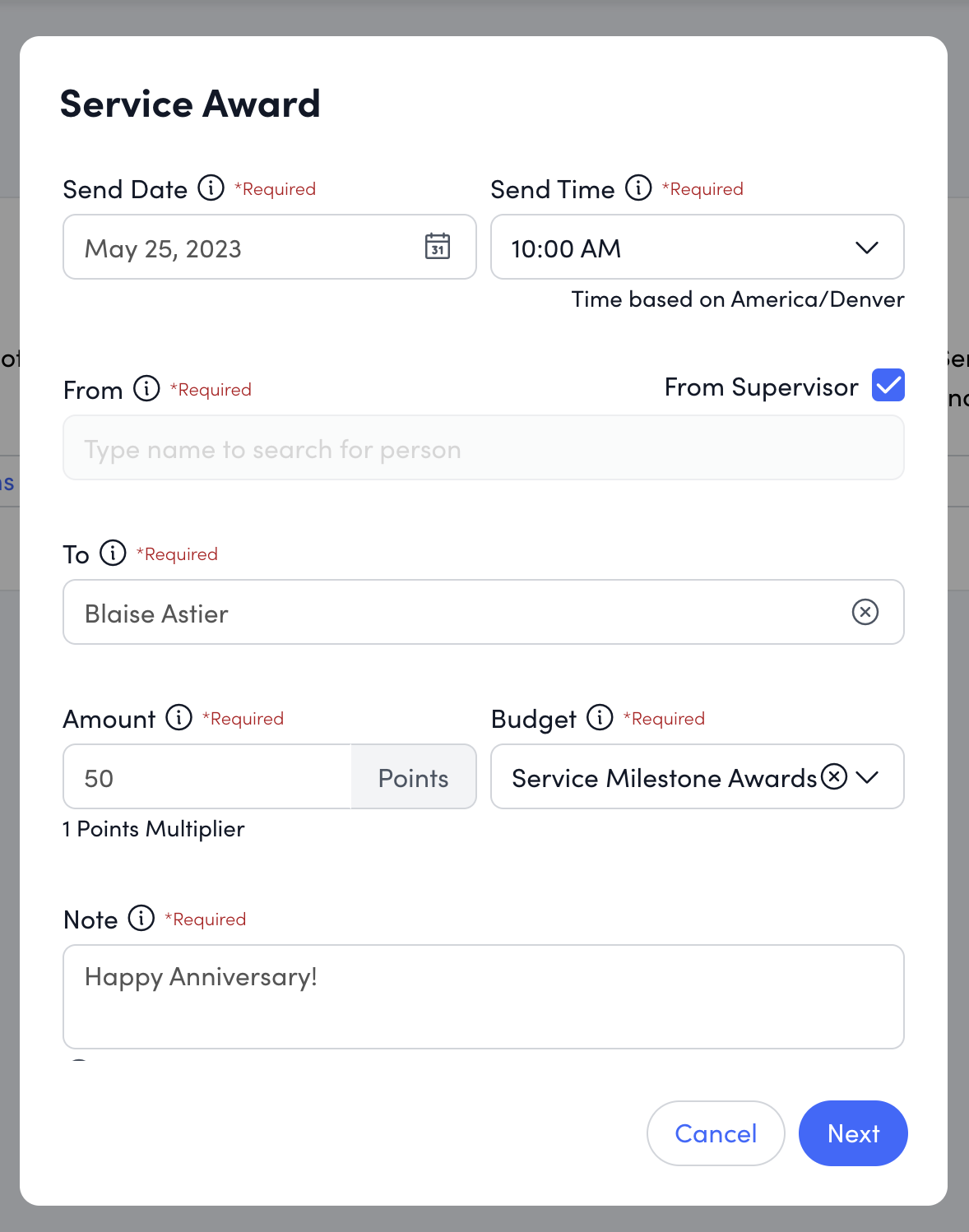 Bulk Recognition Builder