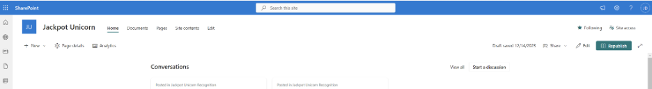 Showing Recognitions in SharePoint with Viva Engage