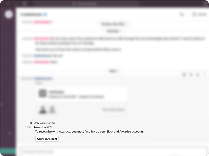 Integrating Slack with Awardco