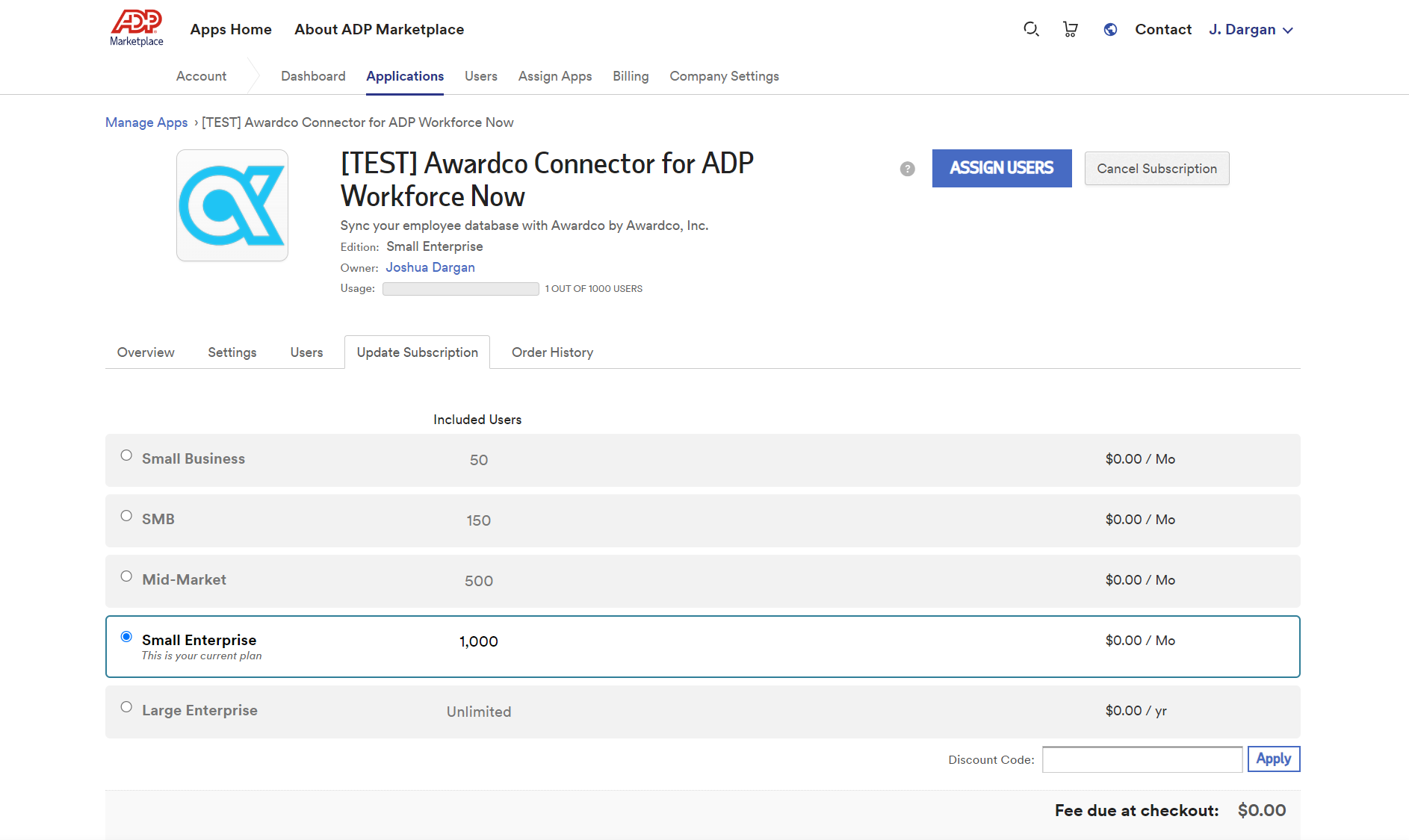 Integration with ADP Workforce Now