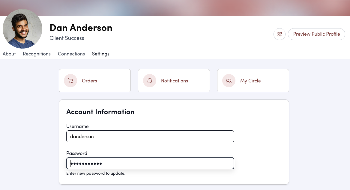 Changing Your Password