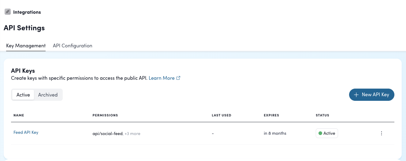 Creating and Managing API Keys