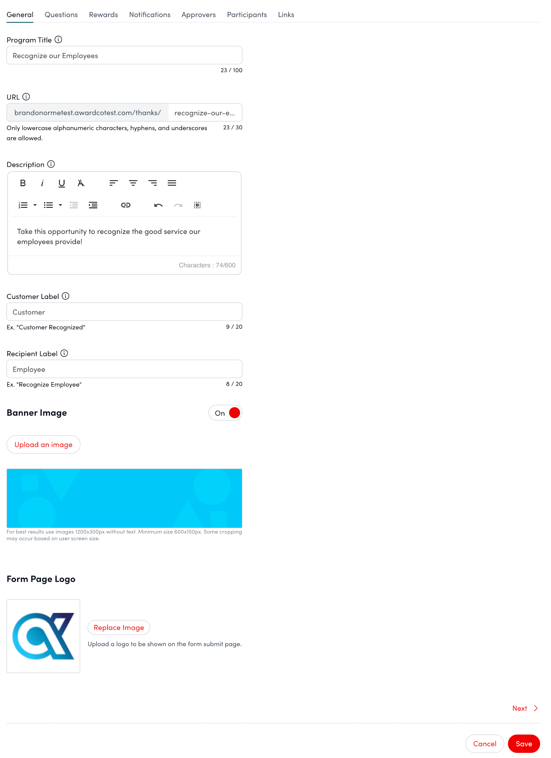 External Recognition Programs
