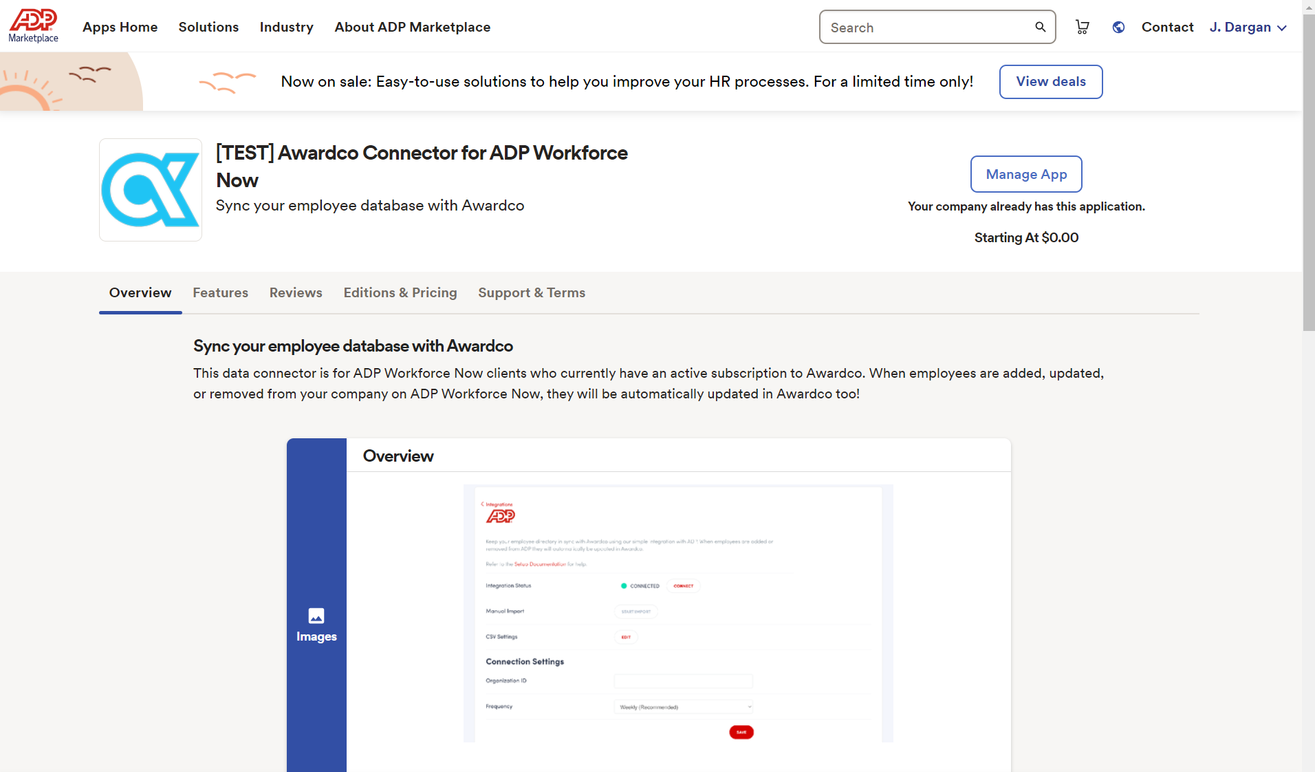 Integration with ADP Workforce Now