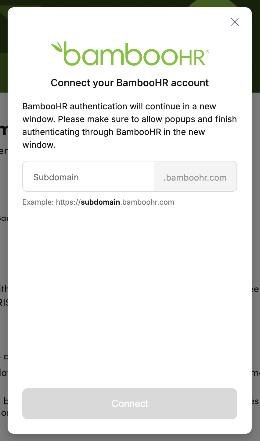 Integration with BambooHR