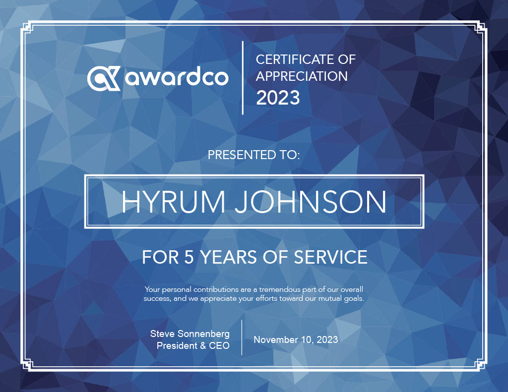 Service Award Certificate Templates