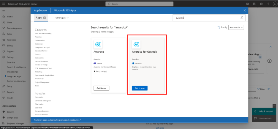 Integrating Microsoft Outlook with Awardco