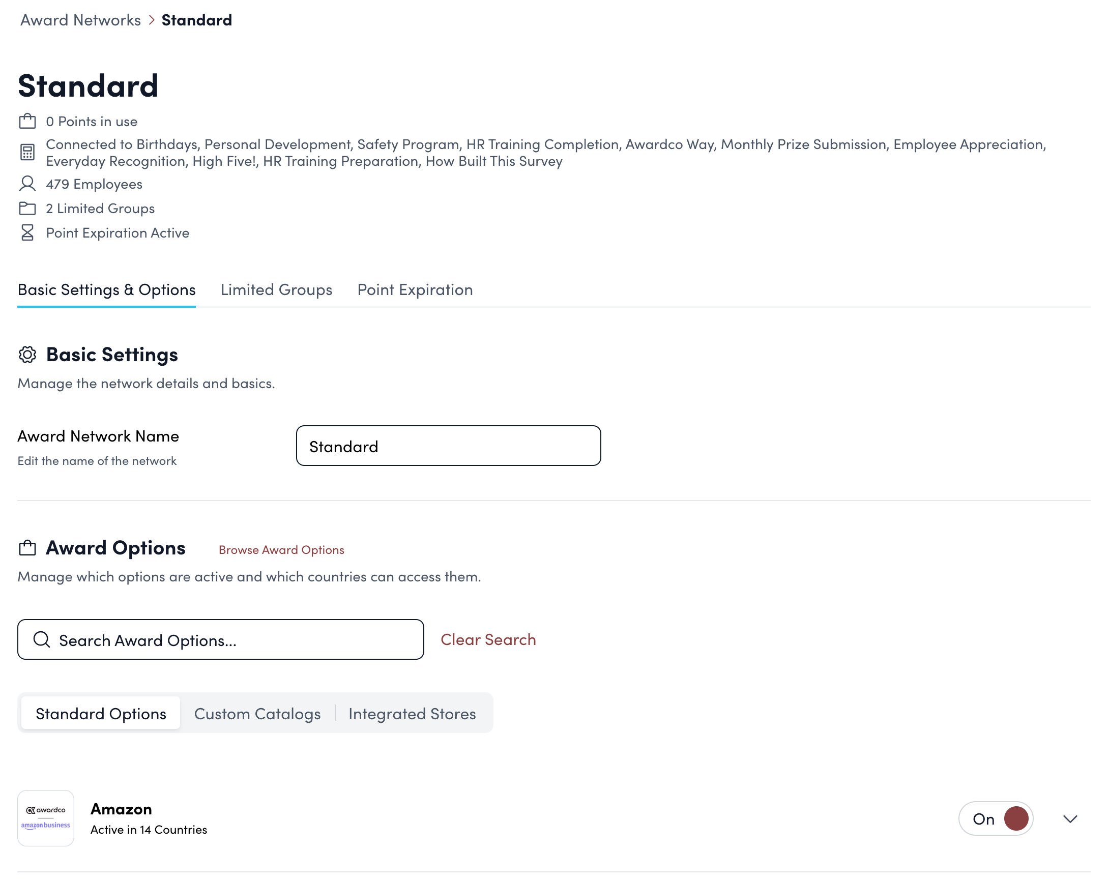 Managing Award Networks