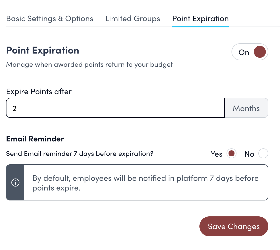 Setting Up User Point Expiration