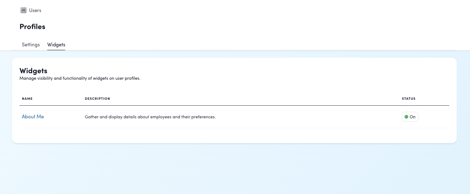 Managing User Profiles Settings